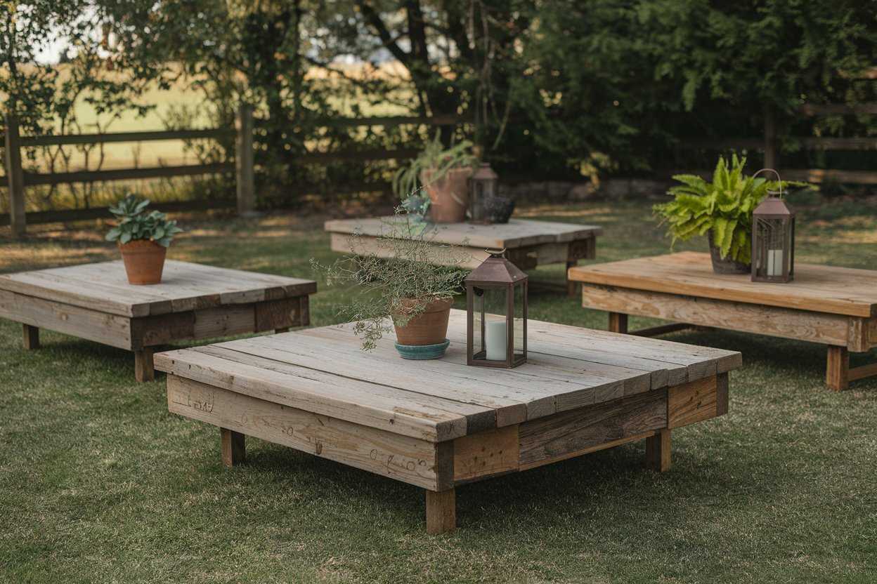 Wooden Coffee Tables For Rustic Backyard Decor